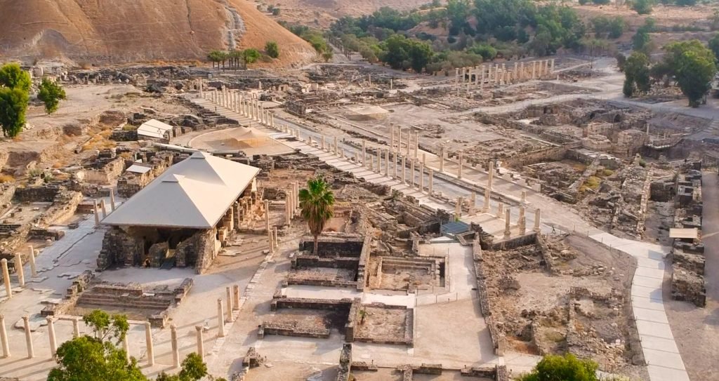 Purchase a short drone Israel video featuring the ancient city of Beth ...
